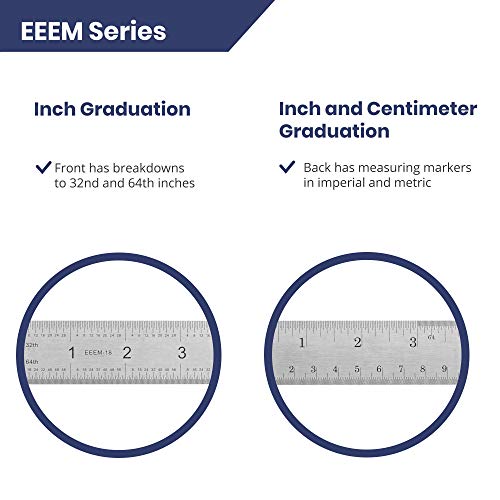 Pacific Arc Stainless Steel Ruler Inch and Metric, with 32nd and 64th ...