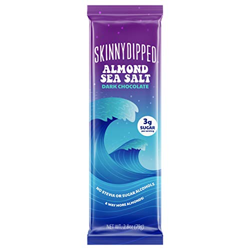 SkinnyDipped Dark Chocolate Almond Sea Salt, 4 Pack, 3g Sugar per ...
