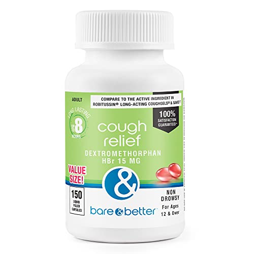 BARE & BETTER Cough Relief Dextromethorphan HBr 15 MG Liquid Filled ...