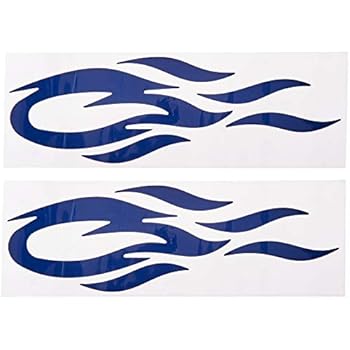 Amazon.com: uxcell 2Pcs Blue Flame Design Plastic Vinyl Reflective ...
