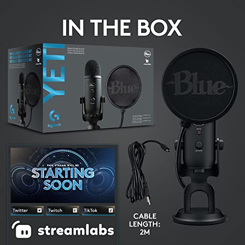 Logitech for Creators Blue Yeti Game Streaming Kit with Yeti USB Gaming ...