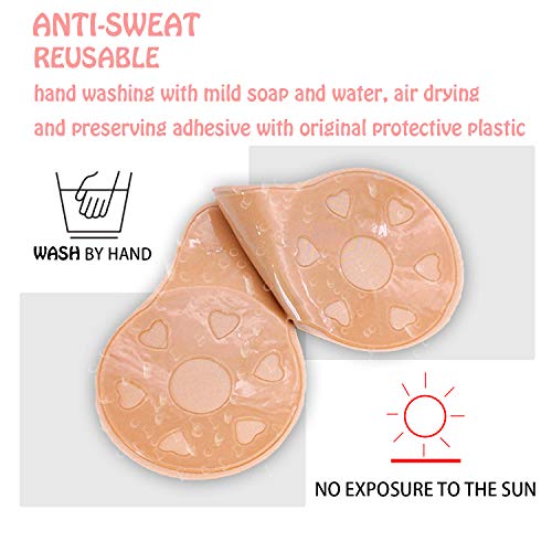 Self Adhesive Bras for Women, Invisible Washable Push Up Cups for ...