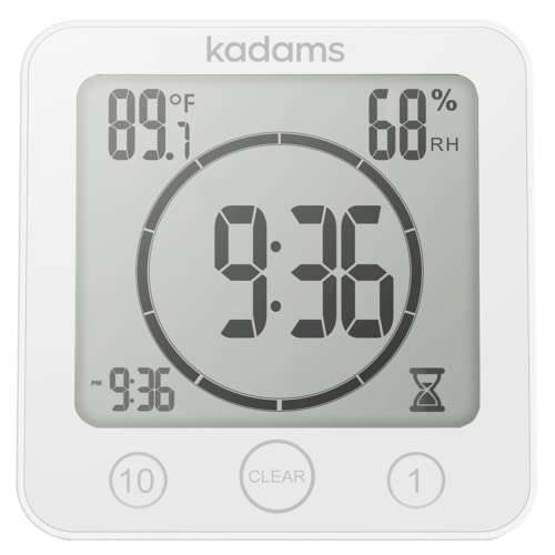 KADAMS Digital Bathroom Shower Kitchen Wall Clock Timer with Alarm ...