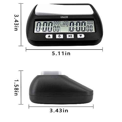 VINJOE Chess Clock Digital Chess Timer Professional for Board Games ...