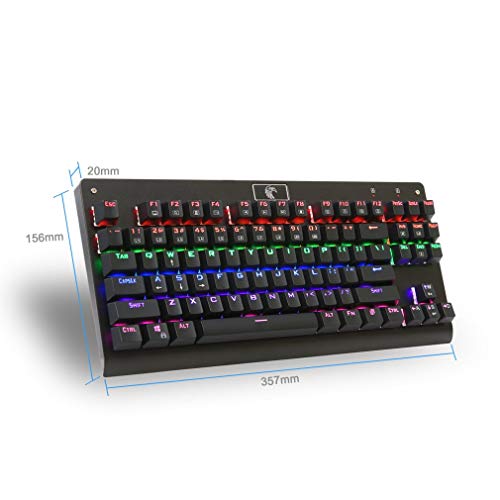 E-yooso Z-77 87-Key Mechanical Keyboard with Tactile Red Switches ...
