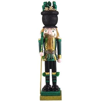 Amazon.com: Kurt Adler 15-Inch Wooden Irish Nutcracker on Shamrock Base ...