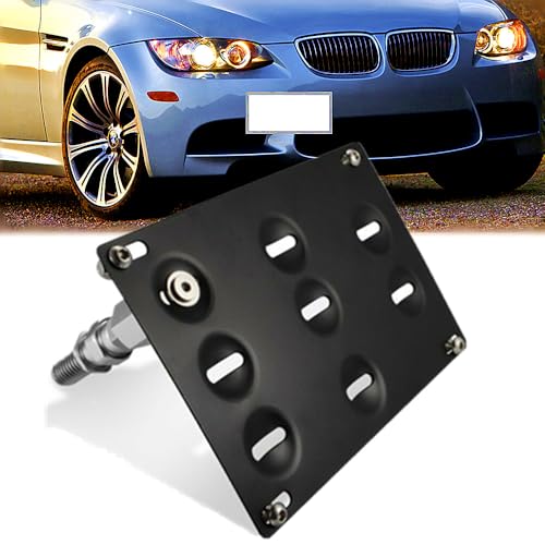 AXECO Front Bumper Tow Hook License Plate Bracket Relocator Compatible ...
