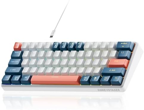 DuneVoyager Hot-Swappable Mechanical Gaming Keyboard 61 Keys - Red ...