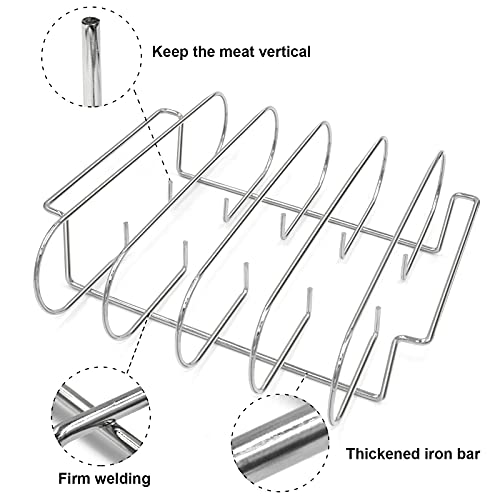 OurWarm Non-Stick Rib Rack for Smoking, 304 Stainless Steel BBQ Rib ...