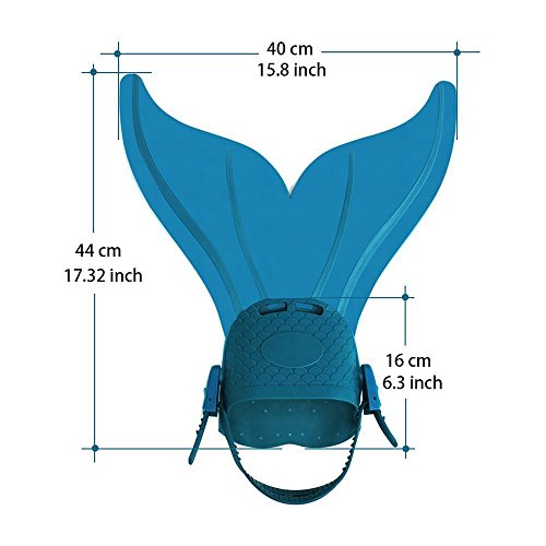 Mermaid Swim Fins for Kids(Pack of 2), Children Size Adjustable Mermaid ...