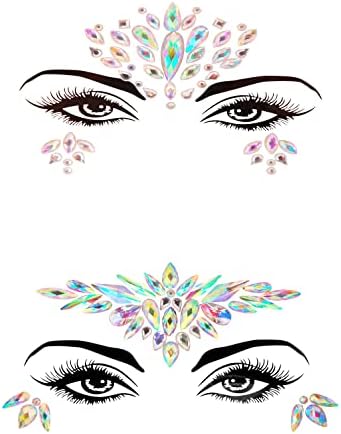 2 Pcs Iridescent Tears Face Gems Temporary Tattoo Sticker(A2329) price ...