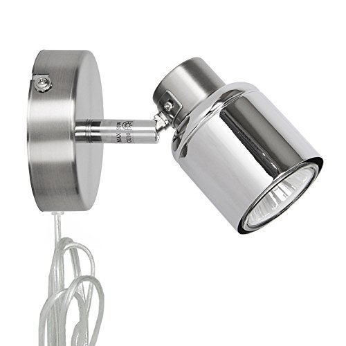 Modern Single Ceiling/Wall Spotlight in a Black & Chrome Finish: Amazon ...