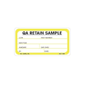 Amazon.com: QA Retain Sample Labels - 1.5 Inch x 3 Inch 500 per Roll ...