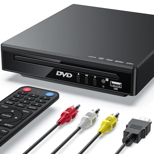Mini DVD Player for TV, CD Player for Home Stereo System, Included HDMI ...