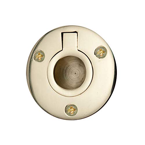 Casa Hardware Brass Round Recessed Ring Pull - Small - Polished Brass ...