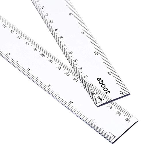 2 Pack Plastic Ruler Straight Ruler Plastic Measuring Tool for Student ...