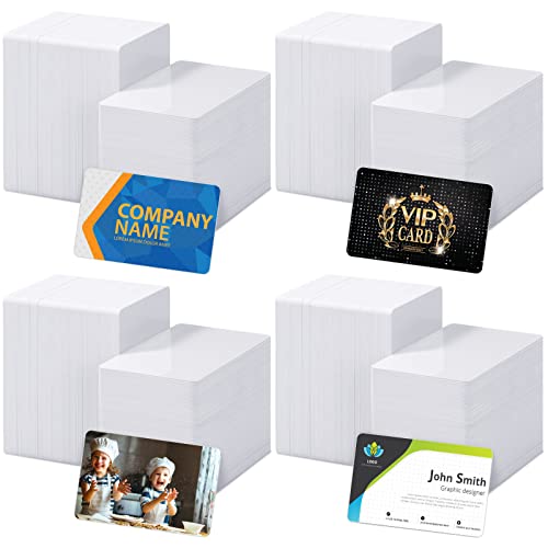 500 Packs White PVC Cards Blanks Plastic CR80 30 Mil PVC Cards Double ...