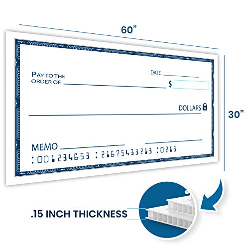[Dry Erase] 30" x 60" Oversize Giant Check - Large Fake Checks ...
