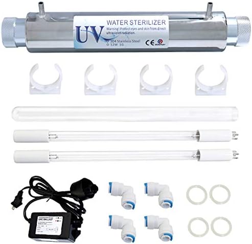 Boeray Ultraviolet Light Water Purifier Whole House Purification UV Water Sterilizer 12W 1 GPM ...
