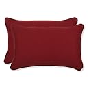 Amazon.com: Pillow Perfect Decorative Red Solid Toss Pillows, Rectangle ...