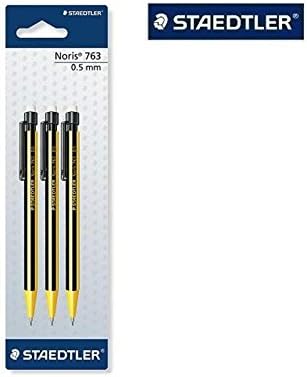 Staedtler Noris 763 Mechanical Pencil 0.5 Pack of 3 Black: Amazon.co.uk ...