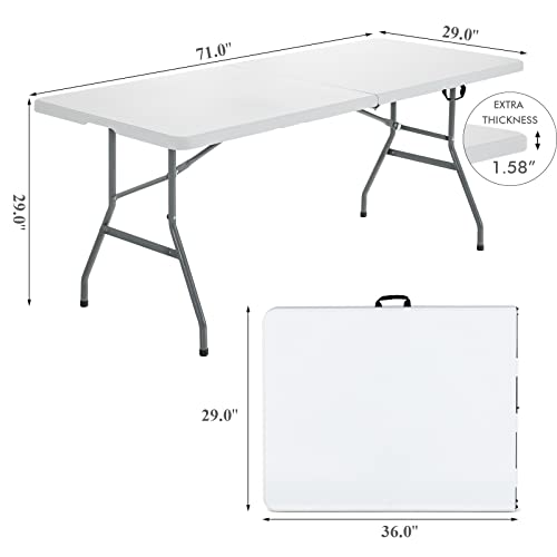 Foldable Table Goplus 34" Square Folding Table - Lightweight Plastic ...