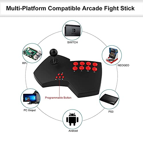 Arcade Stick Controller, Fight Joystick Sticks PC Multi-Function ...