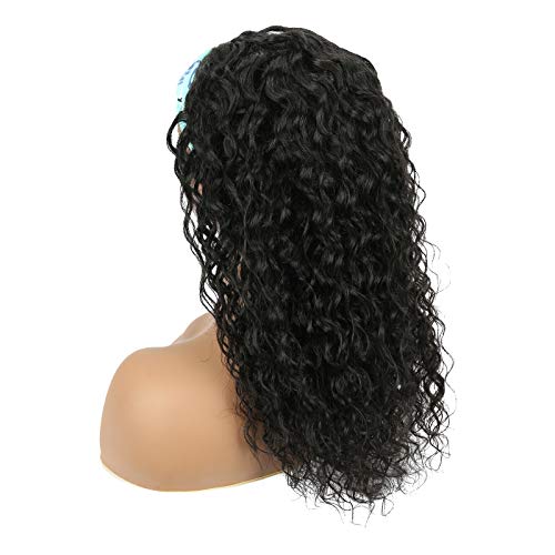 SuCoo Headband Wig Human Hair Blend wigs Water Wave Machine Made Wig ...