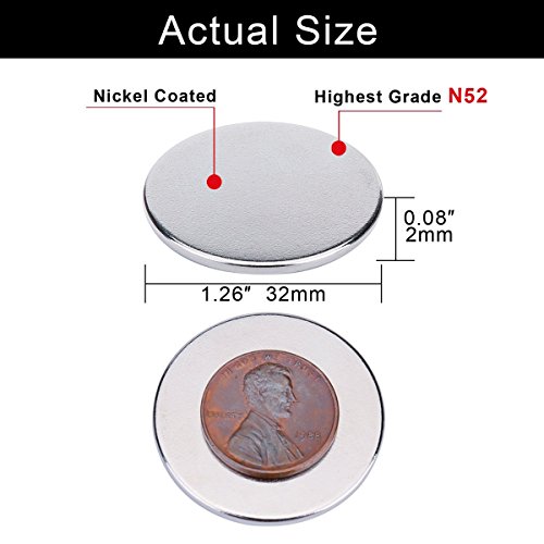 Juego de 8 imanes de neodimio, Imanes fuertes adhesivos con cinta ...
