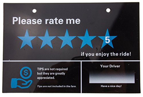 Veezy Tip Sign Uber Lyft Rate Me Sign Ride Sharing 2 Pack Business ...