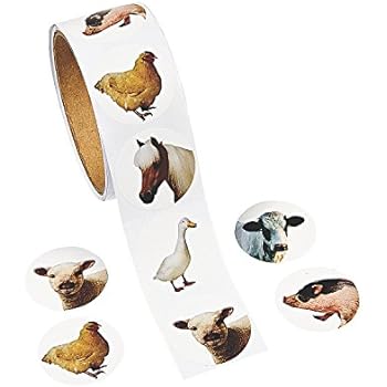Amazon.com: 200 Barnyard Farm Animal Foam Stickers: Arts, Crafts & Sewing