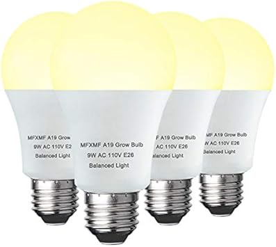 Amazon.com : 4 Pack LED Grow Light Bulb A19 Bulb, Full Spectrum Plant ...