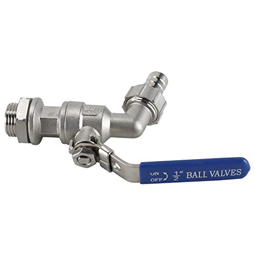 304 Stainless Steel"L" Shape Ball Valve - 1/2 Inch Weldless Bulkhead ...