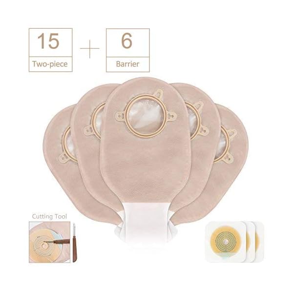 Ouchan Two Piece Ostomy Bags Drainable Pouch with Measure Card ...