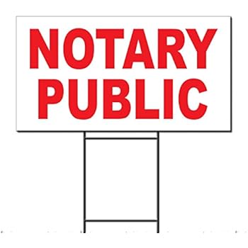 Amazon.com : Notary Public Red Corrugated Plastic Yard Sign /Free ...