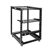 RIVECO 15U Open Frame Server Rack with Wheels 19" Networking Cabinet ...