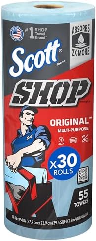 SCOTT SHOP ORIGINAL Towels (75130), Blue Towels, 1 Roll/Pack, 30 Packs ...