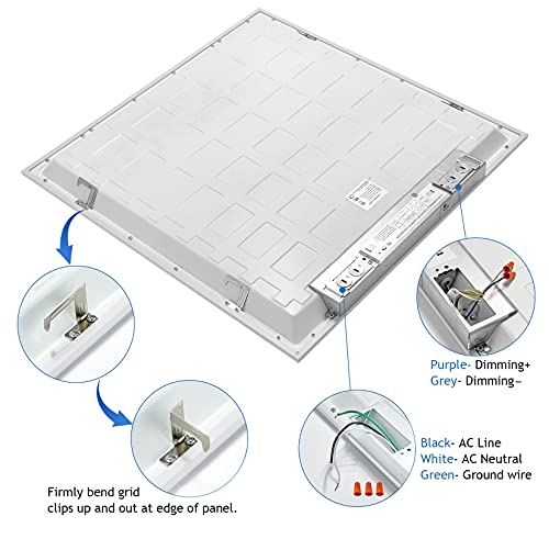 2x2 FT LED Drop Ceiling Light Fixture 40W 3000K-4000K-5000K 3 Color ...