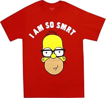Amazon.com: Simpsons Homer I Am So Smrt Men's T-Shirt (Red), Large ...