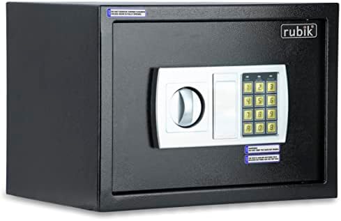 Rubik Safe Box with Key and Pin Code Keypad A4 Documents Size Security ...