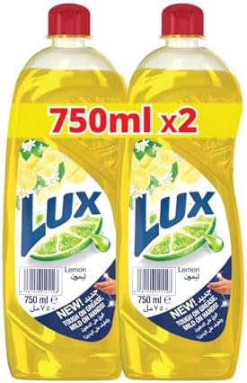 LUX Dishwash Liquid, for sparkling clean dishes, Lemon, tough on grease ...