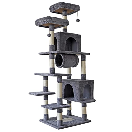Confote 70" Multi-Level Cat Tree XXL Tall Play House Climber Activity ...