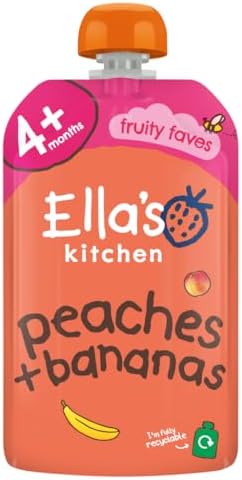 Ella's Kitchen Organic Super Smooth Peaches and Bananas Puree, 4+ Baby ...
