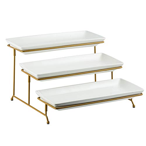 Large Tiered Serving Stand with Platters 3 Tier Serving Stand Serving ...