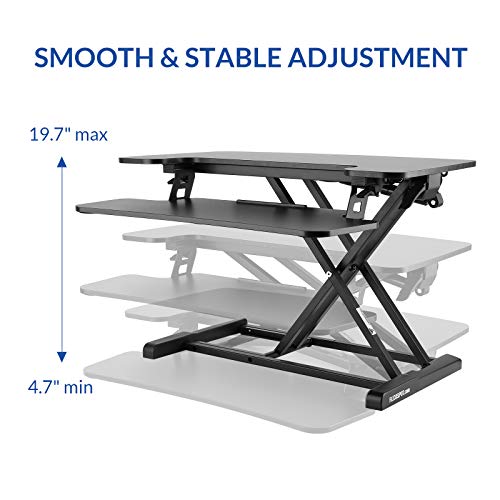 FLEXISPOT 32 inch Standing Desk Converter | Height Adjustable Stand Up ...