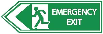 5 Large Directional - Left, Emergency Exit Floor Markers - Health ...