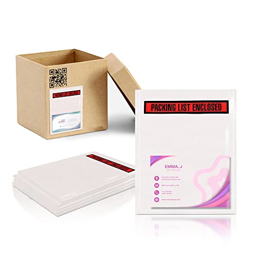 ABC Red Panel Clear Packing List Envelopes 4 x 5.5, Clear Packing ...