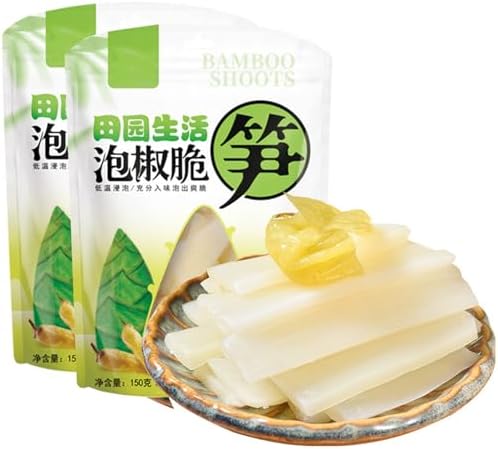 سعر Bamboo shoots with pickled peppers 10.58oz/300g（150gx2 bags），Sliced Bamboo Shoots ...