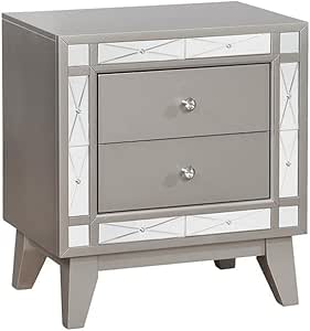 Amazon.com: COASTER CO-204922 Nightstand, Metallic Mercury : Home & Kitchen