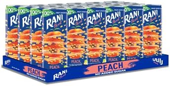 Rani Float Peach Fruit Drink With Real Fruit Pieces Can, 240ml - Pack ...